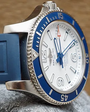 Breitling Superocean 42MM White Dial Rubber Strap (A17366 Breitling Superocean 42MM White Dial Rubber Strap (A17366